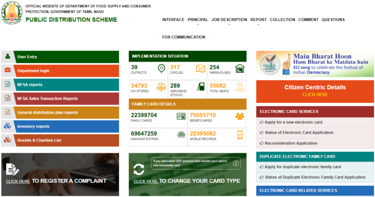 TNPDS Smart Ration Card 2024 Application Status Check Online - MP Worker